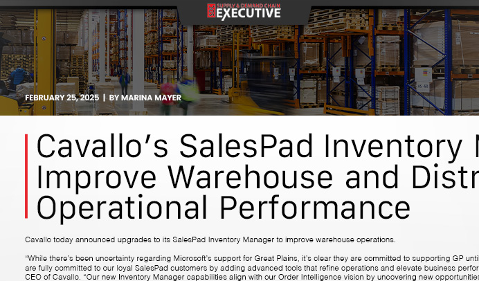 Cavallo’s SalesPad Inventory Manager to Improve Warehouse and ...
